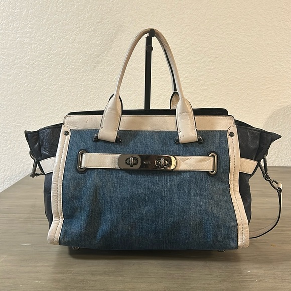 Coach | Bags | Coach Denim Swagger Carryall 3773 Satchel | Poshmark
